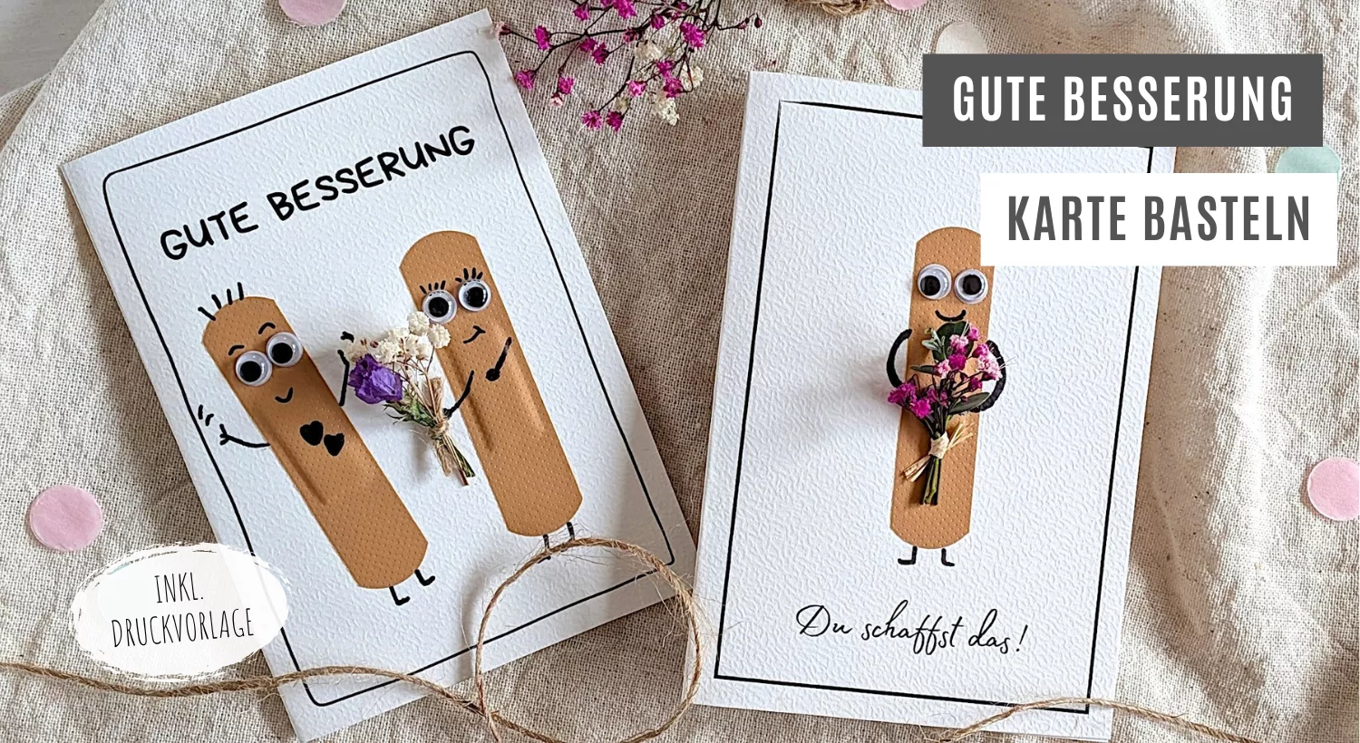Gute Besserung Karte Pflaster